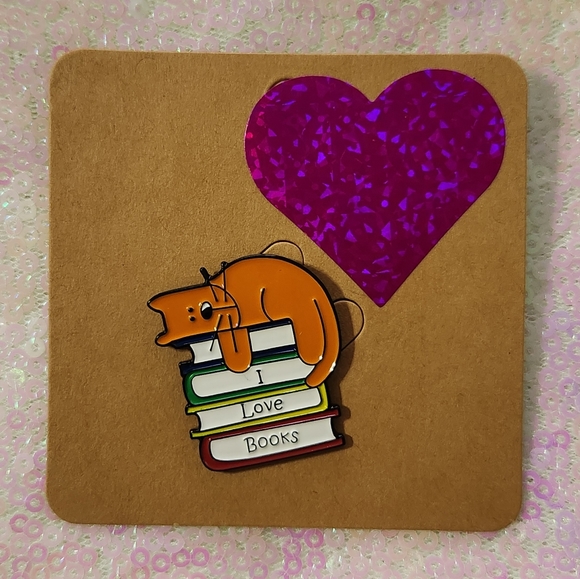 Accessories | Cat And Books Lapel Pin | Poshmark